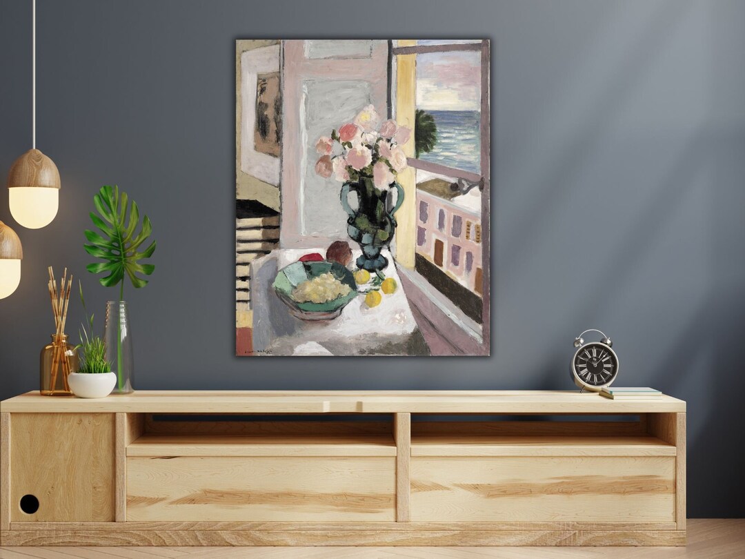 Safrano Roses at the Window Wall Art, Matisse Canvas Print, Henri ...