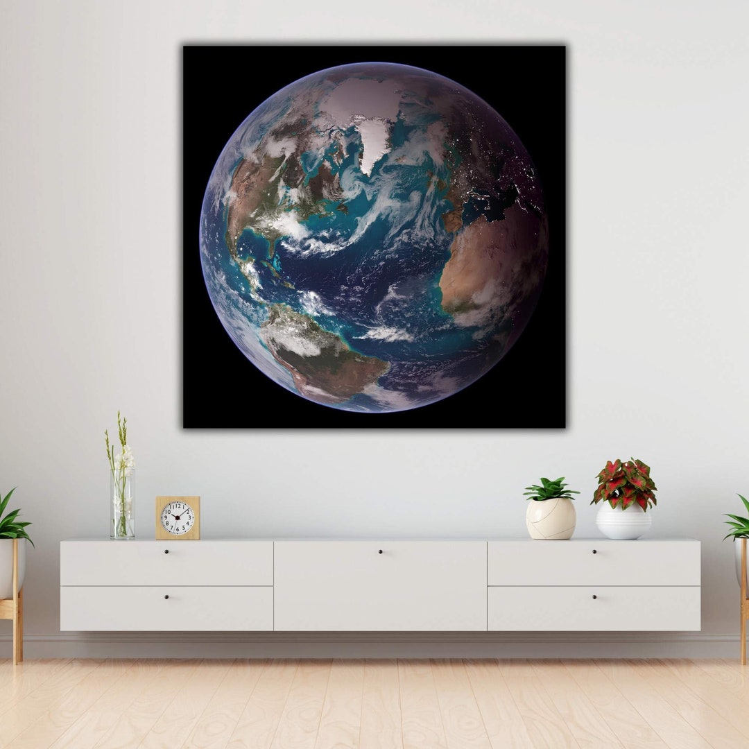 NASA Earth Canvas Wall Art, the View of Earth Eastern Hemisphere From ...