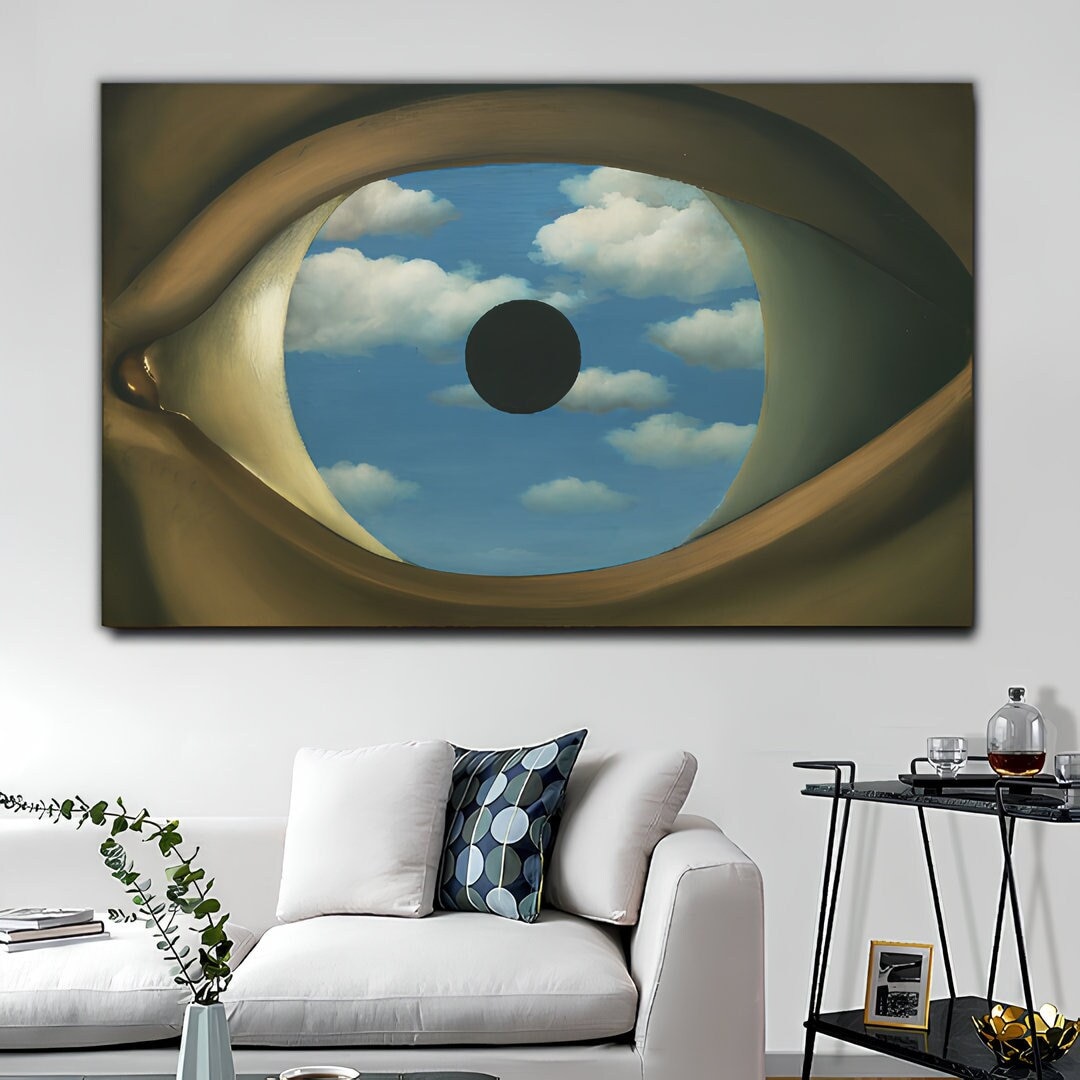 The False Mirror by Rene Magritte, Eye Wall Art, Rene Magritte Canvas ...