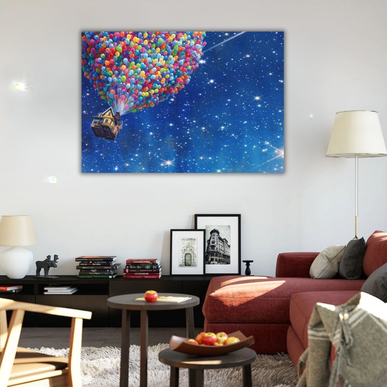 Up Pixar Canvas Print, up Pixar Wall Art, Pixar Canvas for Kids Room ...