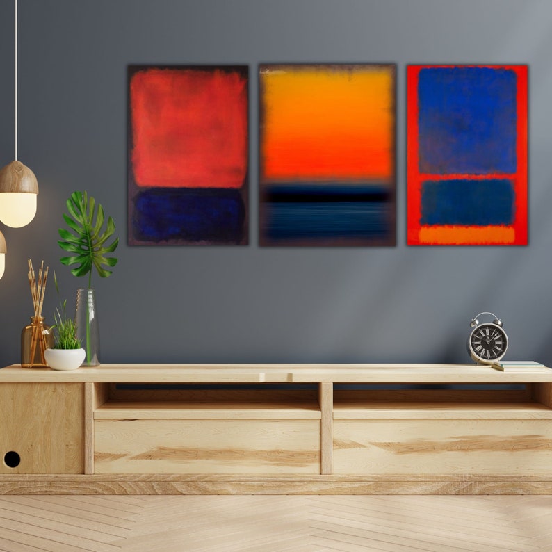 Set of 3 Mark Rothko Canvas Print, Mark Rothko Wall Arts, Mark Rothko ...