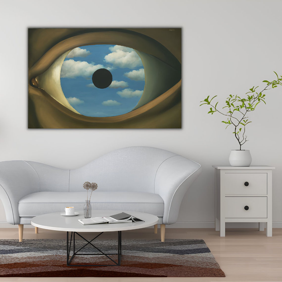 The False Mirror by Rene Magritte, Eye Wall Art, Rene Magritte Canvas ...