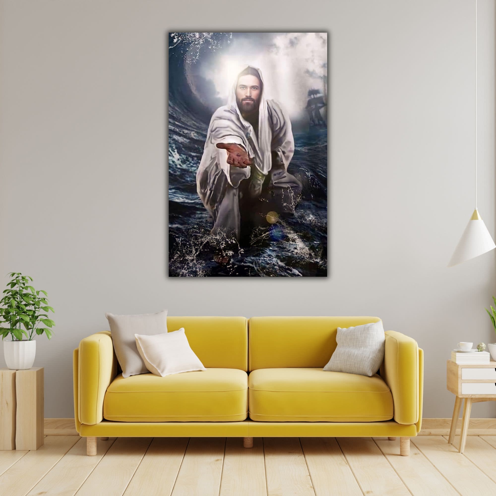 Jesus Reaching Hand Canvas Print, Jesus Give Me Hand, Jesus Wall Decor ...