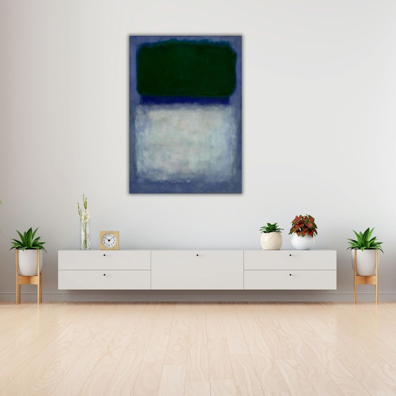 Mark Rothko Leinwand Wandkunst, Grün auf Blau Leinwanddruck, Rothko ...