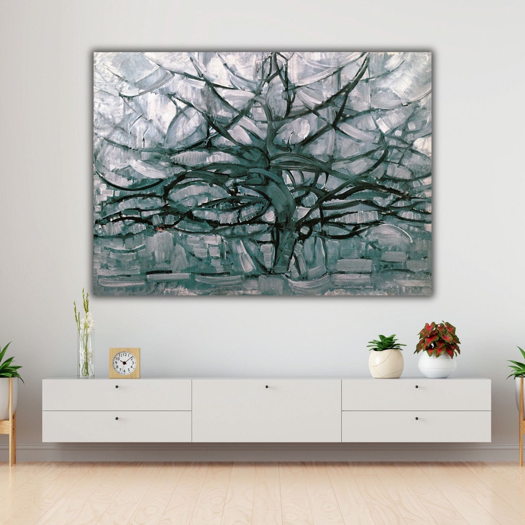 Gray Tree by Piet Mondrian Canvas Wall Art, Piet Mondrian Canvas Print ...