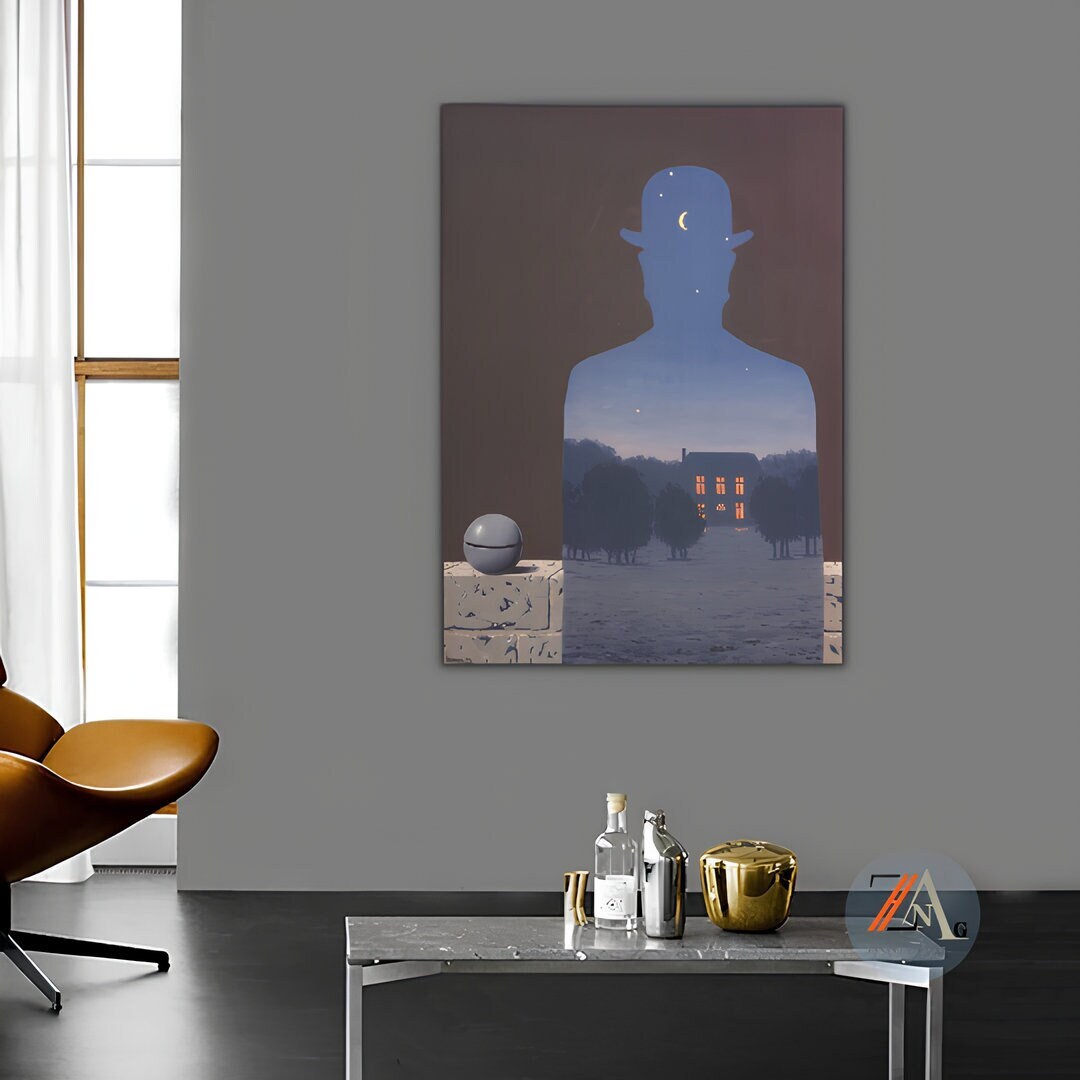 Mirror Face Moon House Face by Magritte, Magritte Rene Wall Art, Rene ...