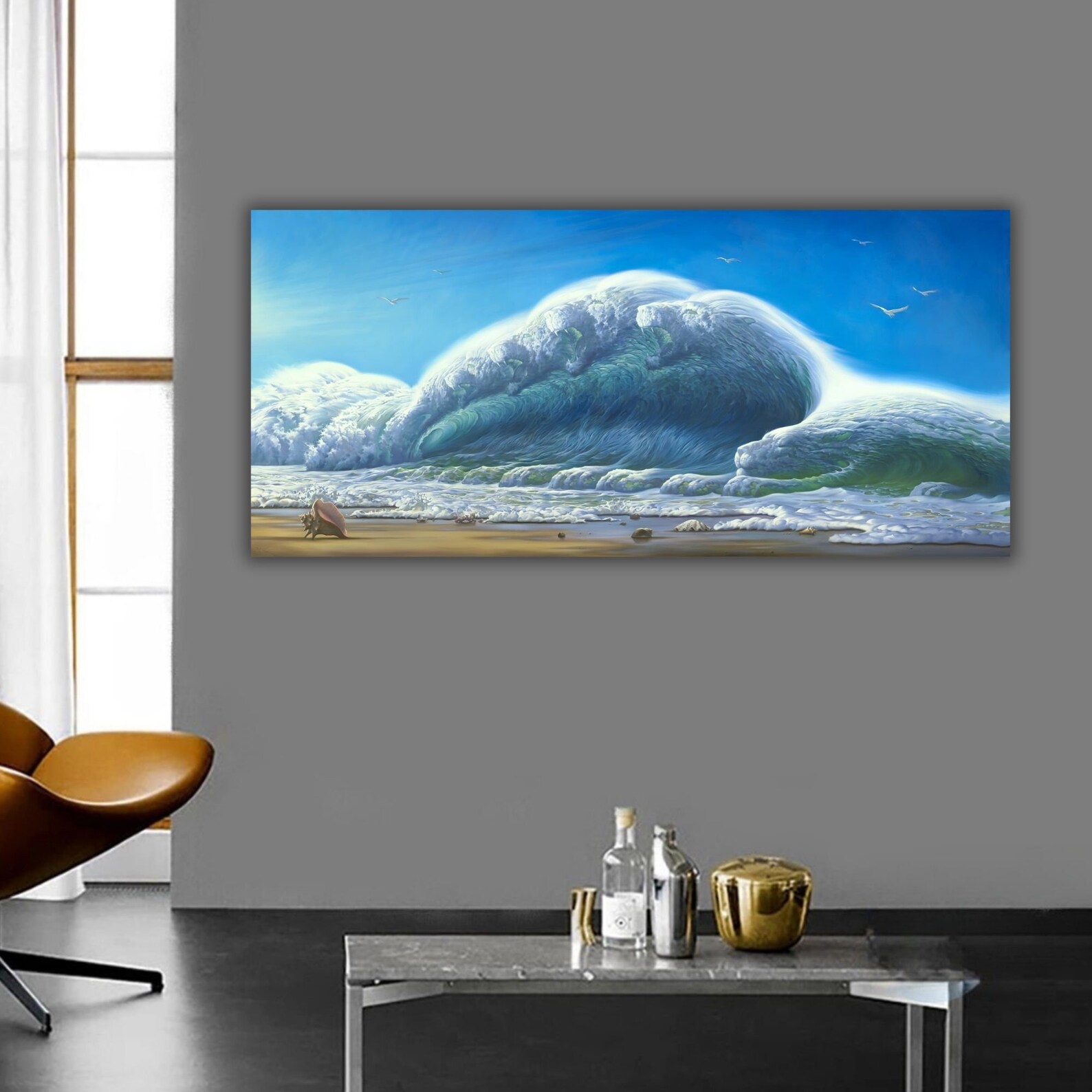 Ocean Roar Canvas Wall Art, Vladimir Kush Canvas Surreal Painting ...