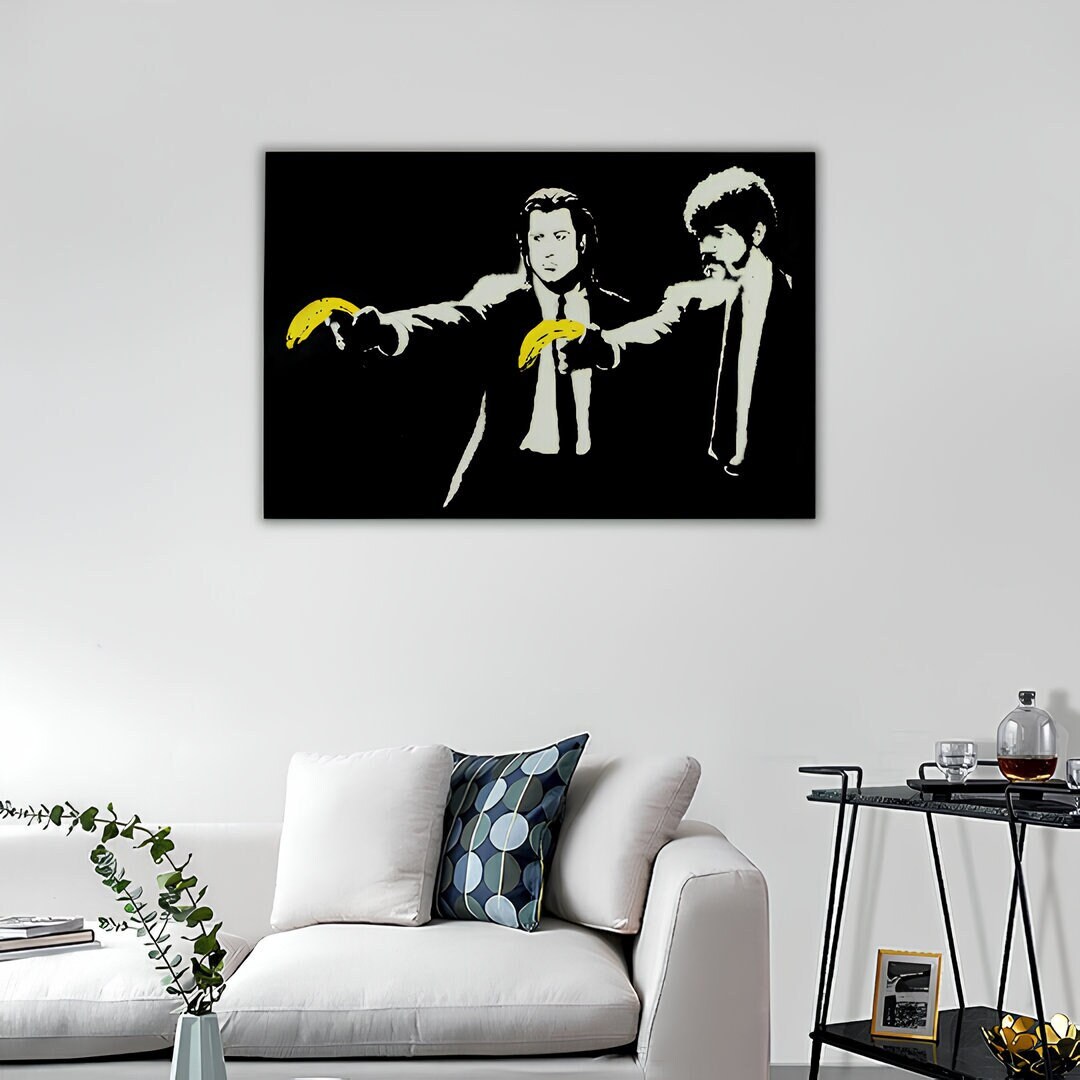 Banksy Pulp Fiction Canvas Wall Art, Pulp Fiction Banana Print, Pulp ...