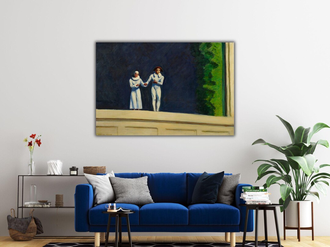 Two Comedians by Edward Hopper Canvas Wall Art, Two Comedians Canvas ...