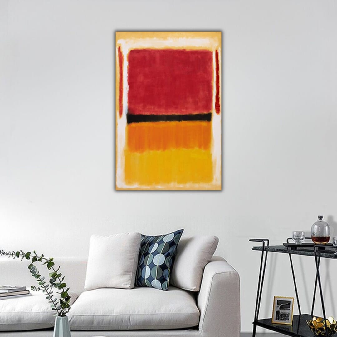 Mark Rothko Wall Arts, Violett, Schwarz, Orange, Gelb auf Weiß und Rot ...