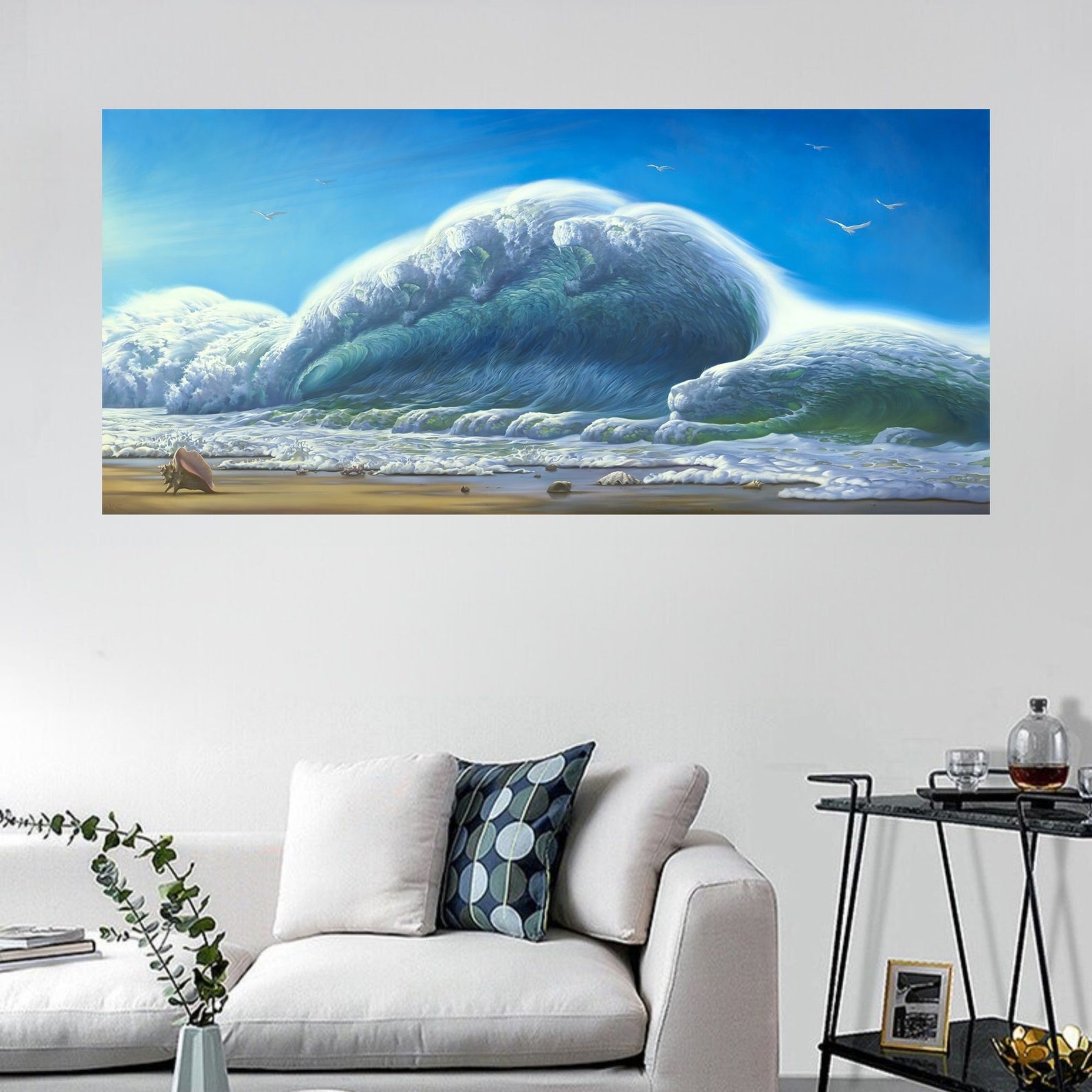 Ocean Roar Canvas Wall Art, Vladimir Kush Canvas Surreal Painting ...
