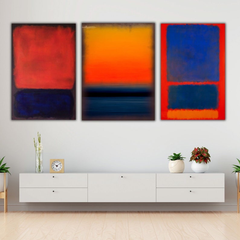 Set of 3 Mark Rothko Canvas Print, Mark Rothko Wall Arts, Mark Rothko ...
