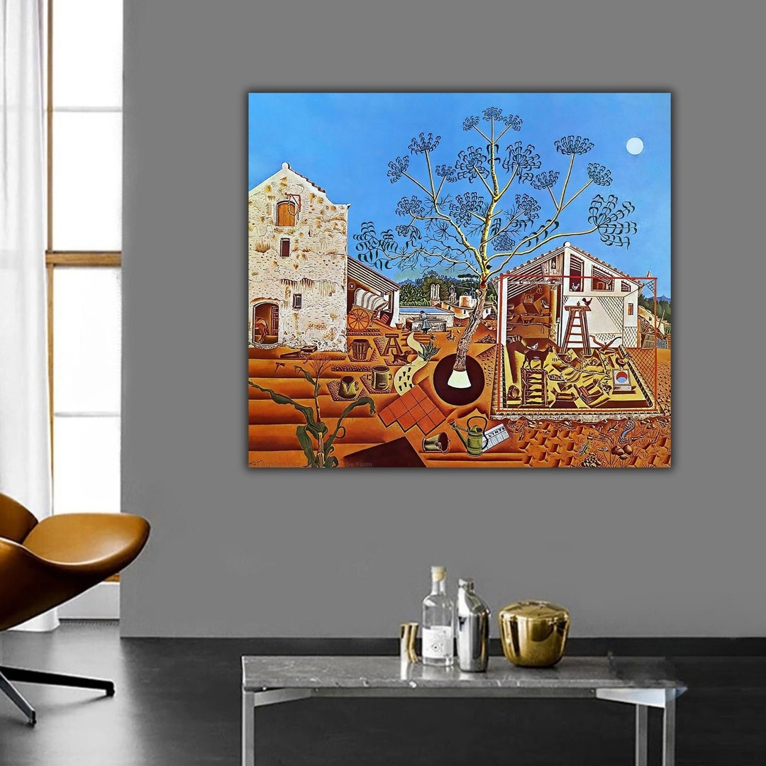 Joan Miró Canvas Wall Art Joan Miro the Farm Canvas Print - Etsy