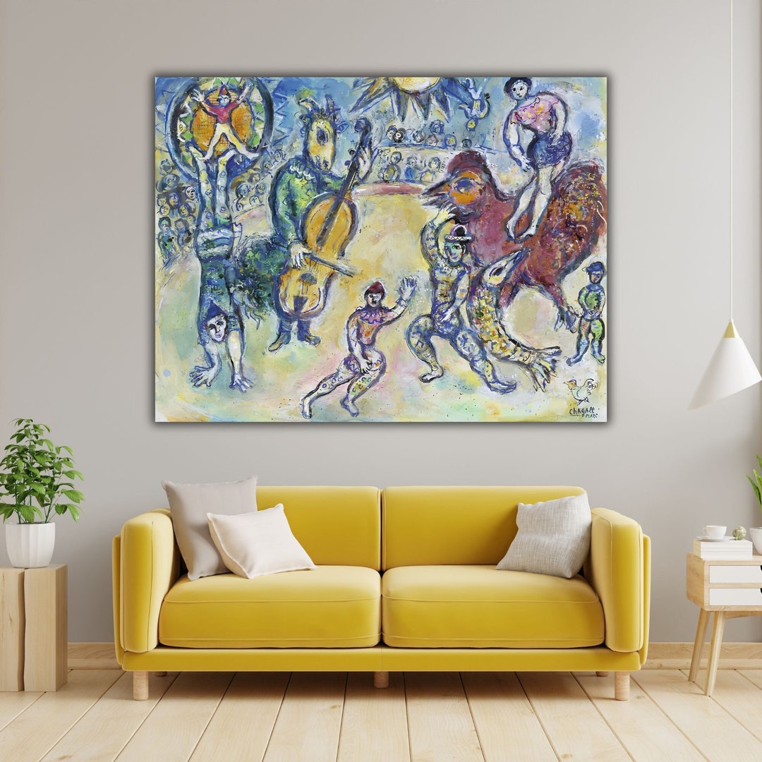 The Donkey on the Cello or Cirque in the Sun, Marc CHAGALL Canvas Print ...