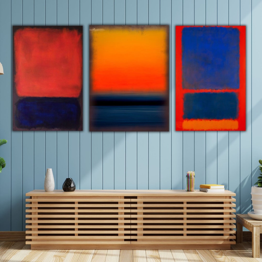 Set of 3 Mark Rothko Canvas Print, Mark Rothko Wall Arts, Mark Rothko ...