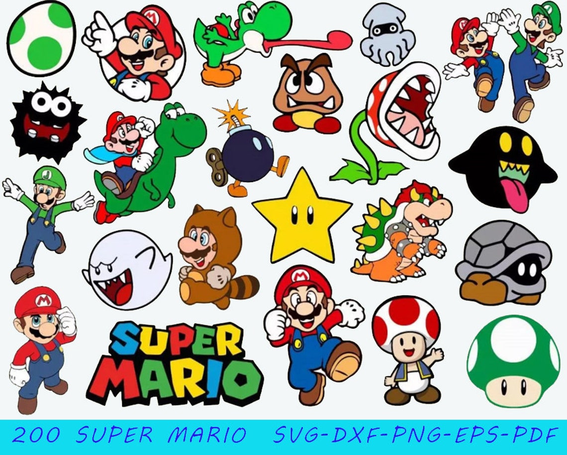 Super Mario SVG Bundle for Cricut and Sublimation, Mario Clipart, Mario ...