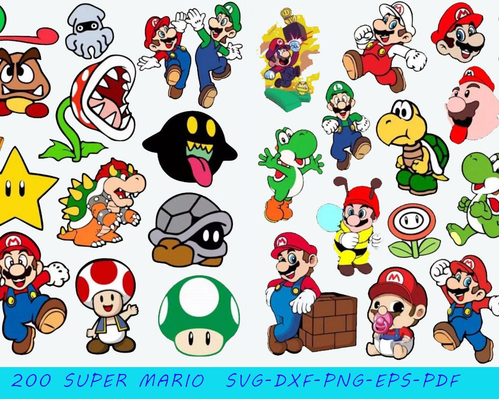 Super Mario SVG Bundle for Cricut and Sublimation Mario - Etsy Australia