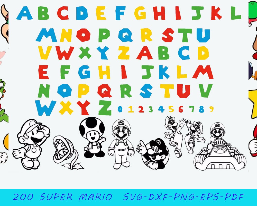 Super Mario SVG Bundle for Cricut and Sublimation Mario - Etsy Australia