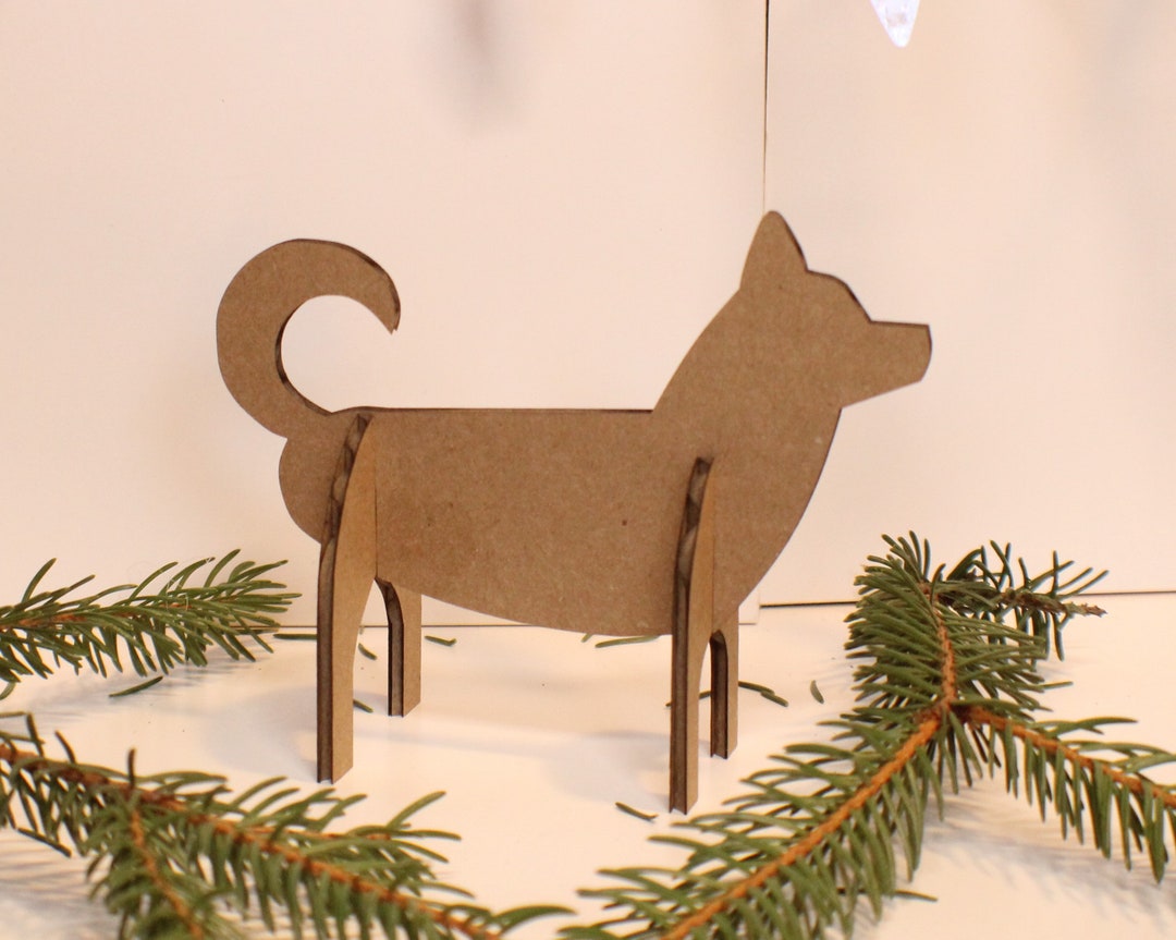 Hubert the Husky: Standing Husky Wood/cardboard 3mm - Etsy