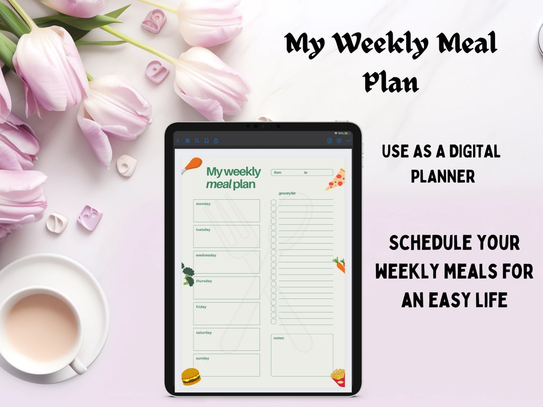 My Digital Weekly Meal Planner #healthyeats #mealprepmagic - Etsy