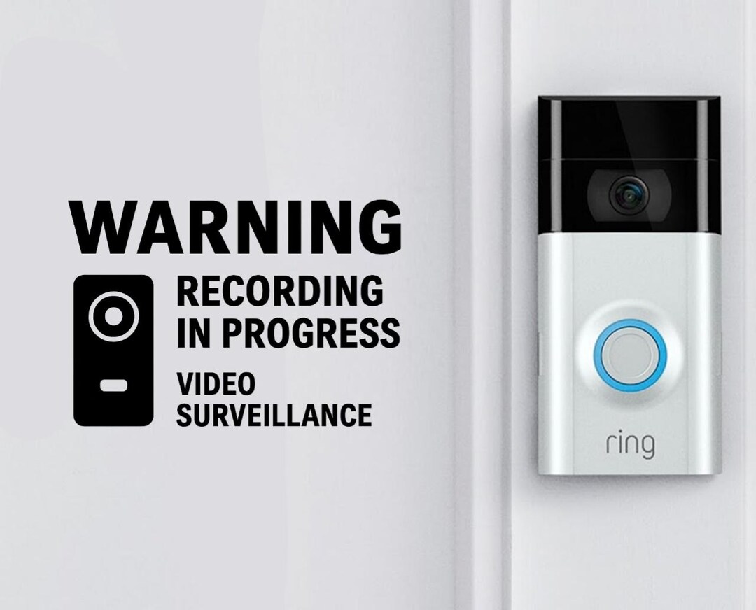 Ring Doorbell Sign – Warning Recording in Progress – Video Surveillance ...