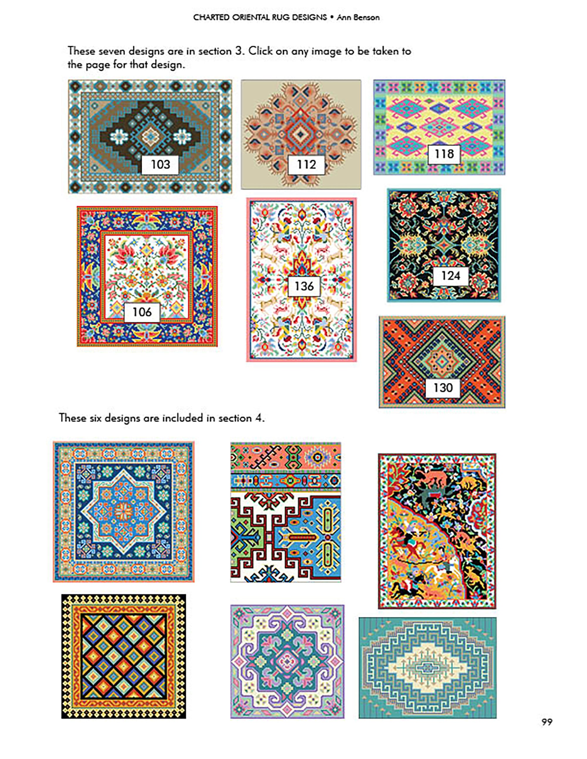 Oriental Rug Designs Digital PDF Charted for Needlepoint Cross Stitch ...