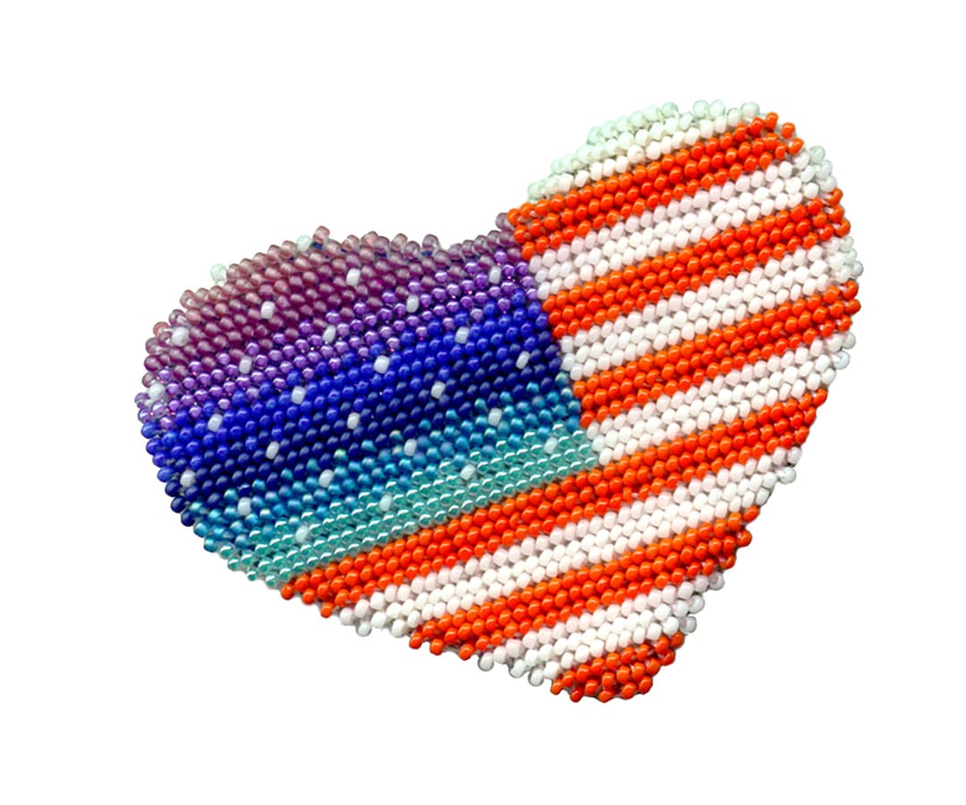 Flag Heart Ornament PDF Charted Pattern for Bead Point/needlepoint ...