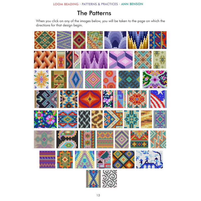 Loom Beading Patterns & Techniques Digital PDF Ann Benson - Etsy