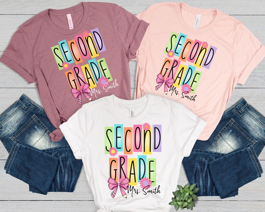 Custom Second Grade Teacher,second Grade Teacher Sweatshirt,hey Second ...