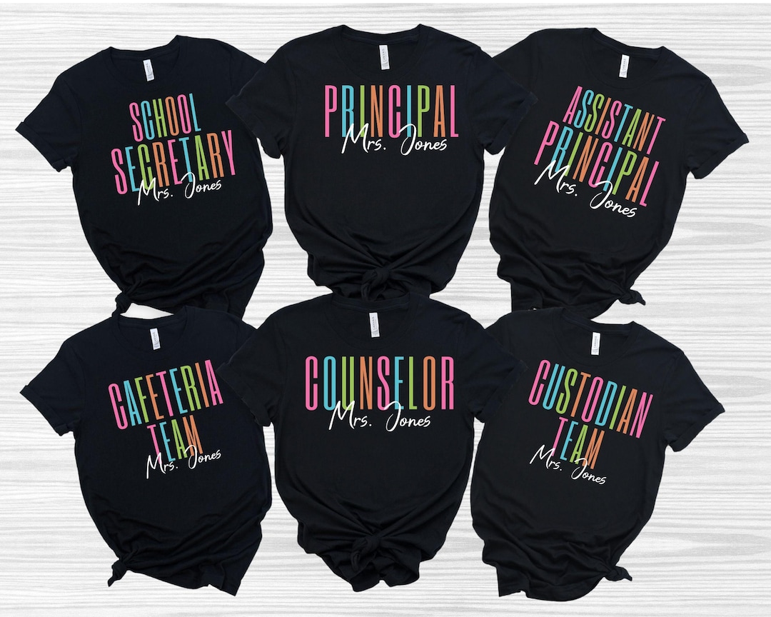 Custom Staff Elementary School Shirts,school Office Staff Shirts ...