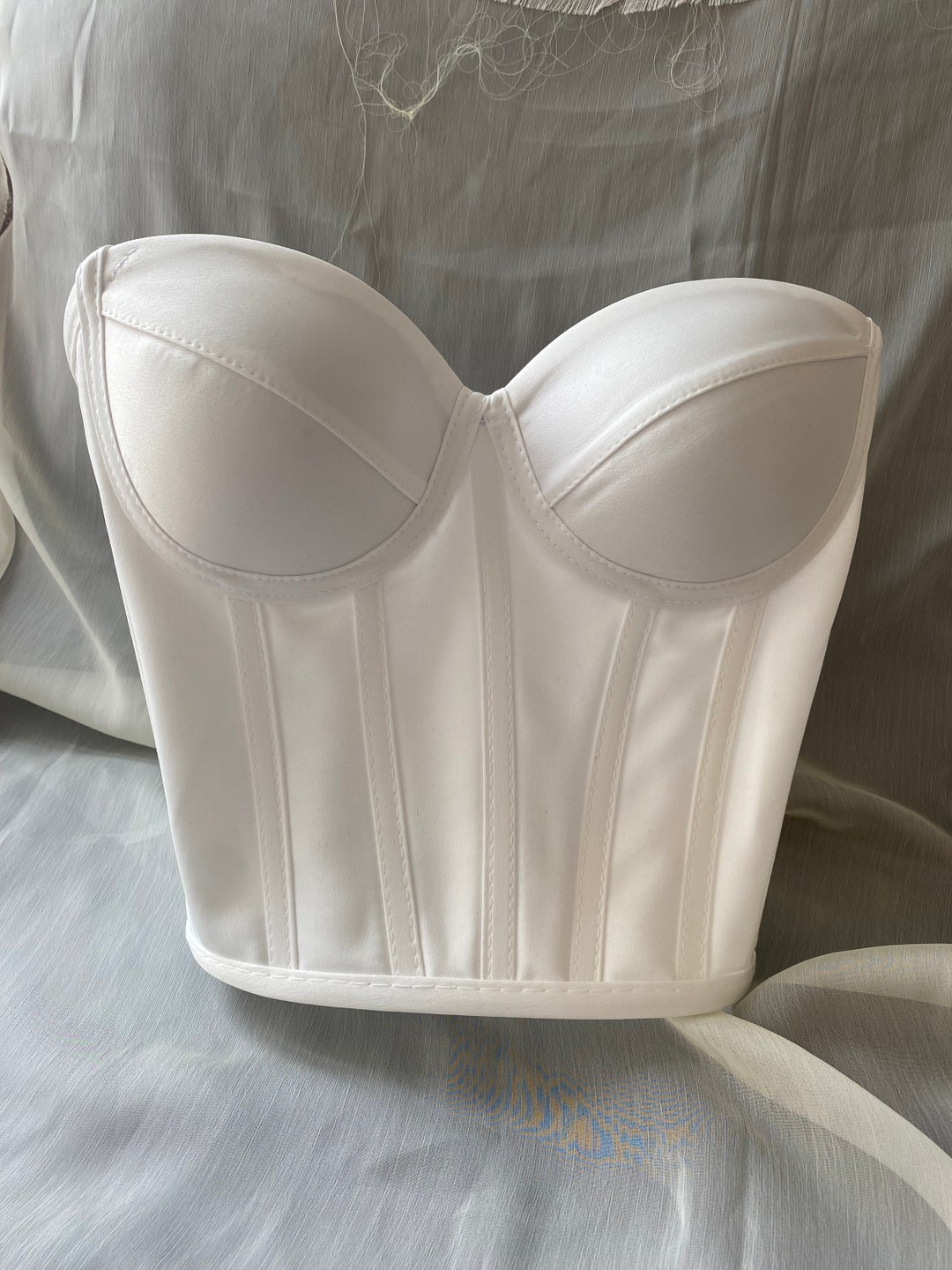 White Short Corset ,white Corset,corset Lingerie,plus Size Corset,steel ...