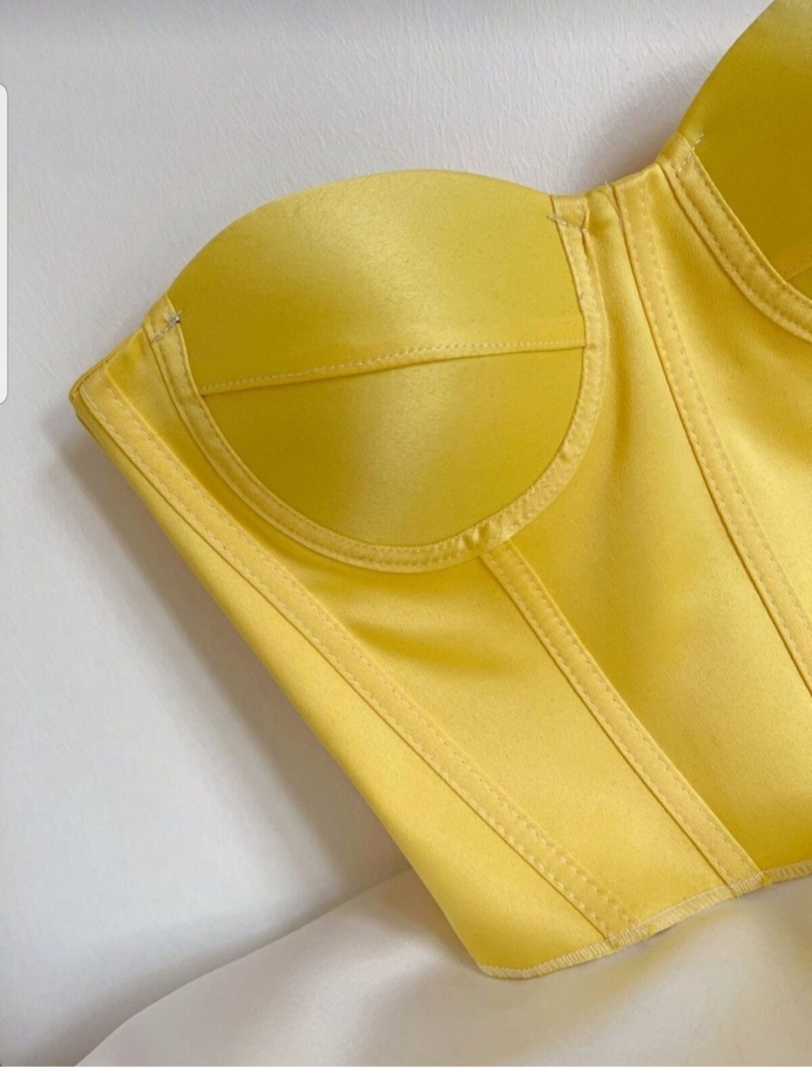 Yellow Short Corset,yellow Bustier,crop Tops - Etsy