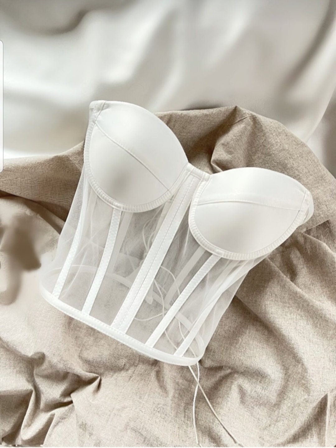 Handmade White Short Corset: Wedding Bustier - Etsy