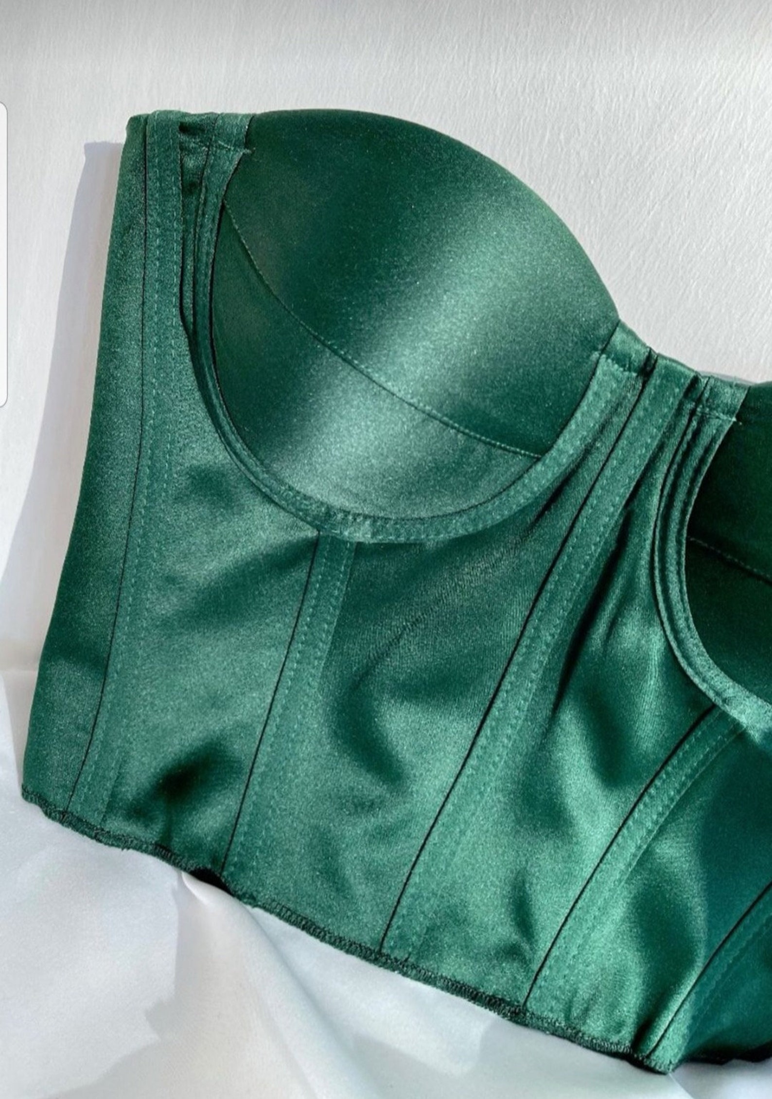 Green Short Corset,green Bustier, Green Crop Tops - Etsy