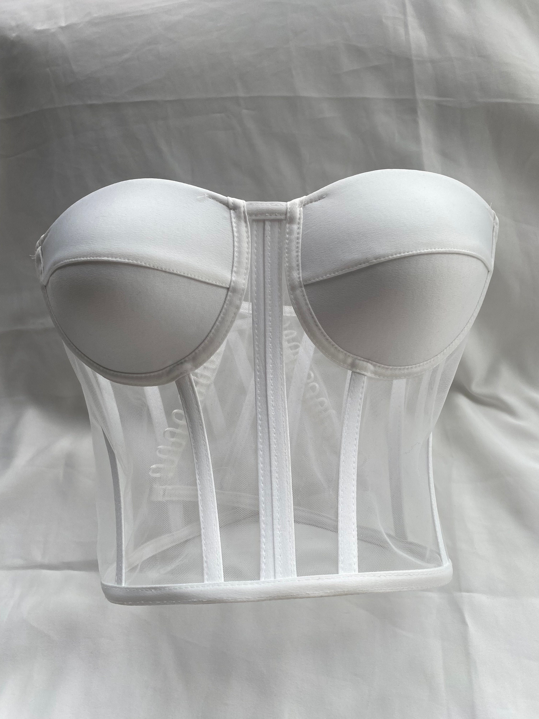White Short Corset ,white Corset,transparent Corset - Etsy
