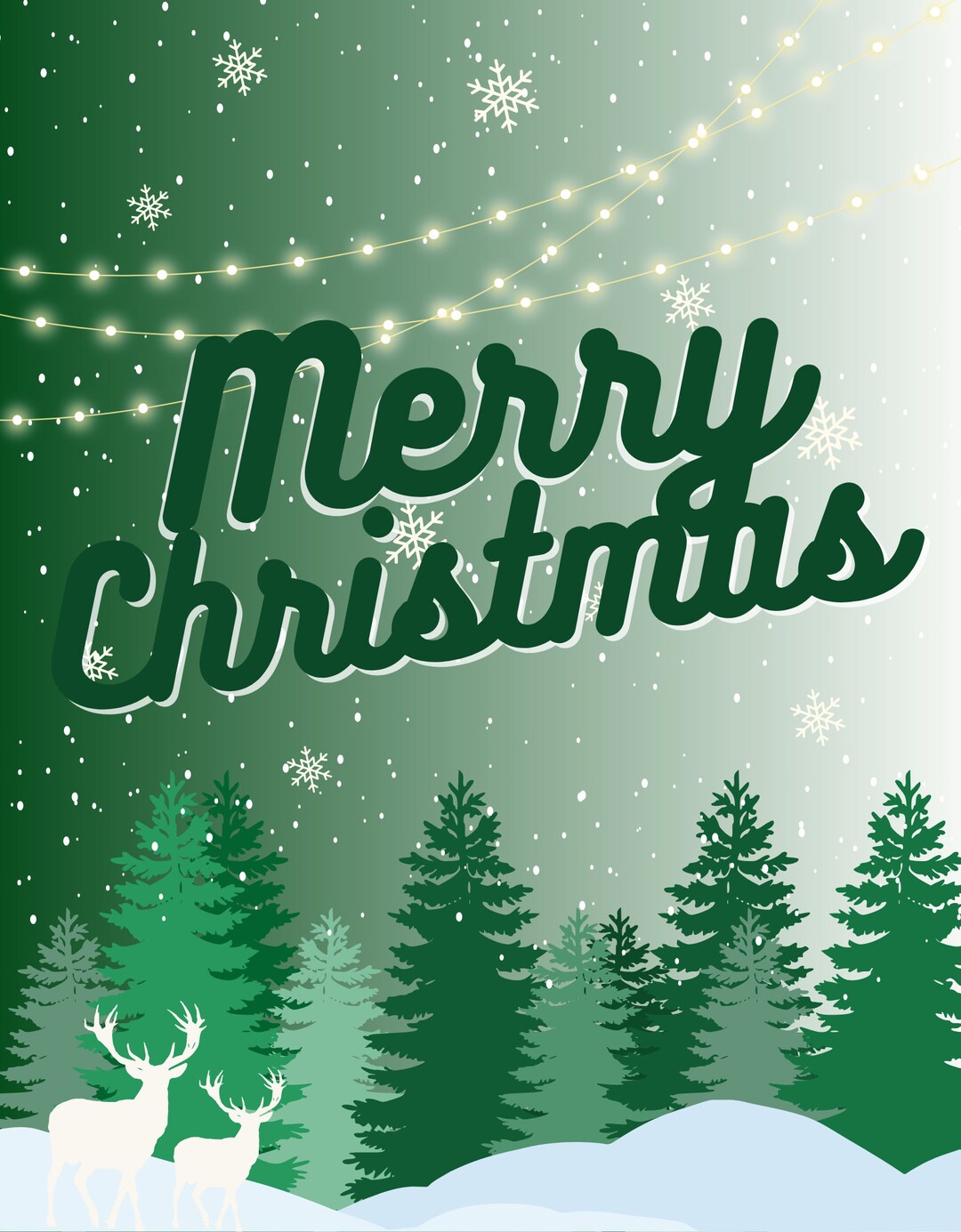 Green Christmas Digitial Download Poster - Etsy