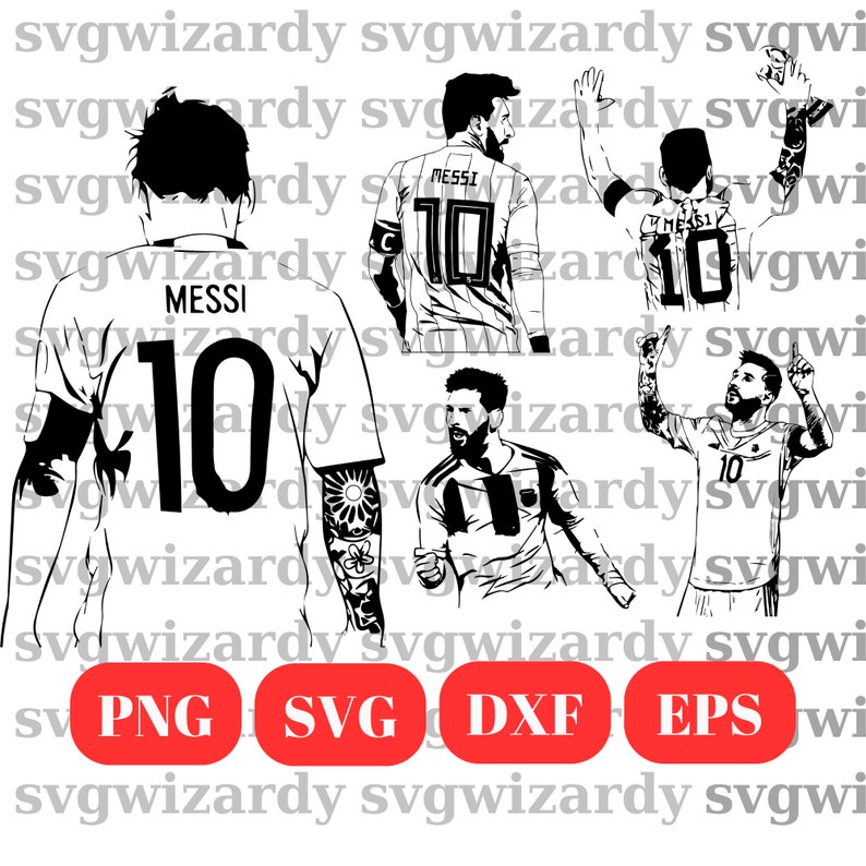 Lionel Messi SVG File Messi Svg PNG PDF & Dxf Files T-shirt - Etsy ...