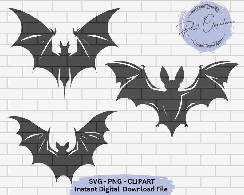 Bat Vector Halloween Bat Clipart Black and White Instant - Etsy