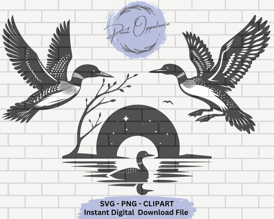 Loon SVG Instant Download Loon Vector Files for Cricut Lake Birds ...