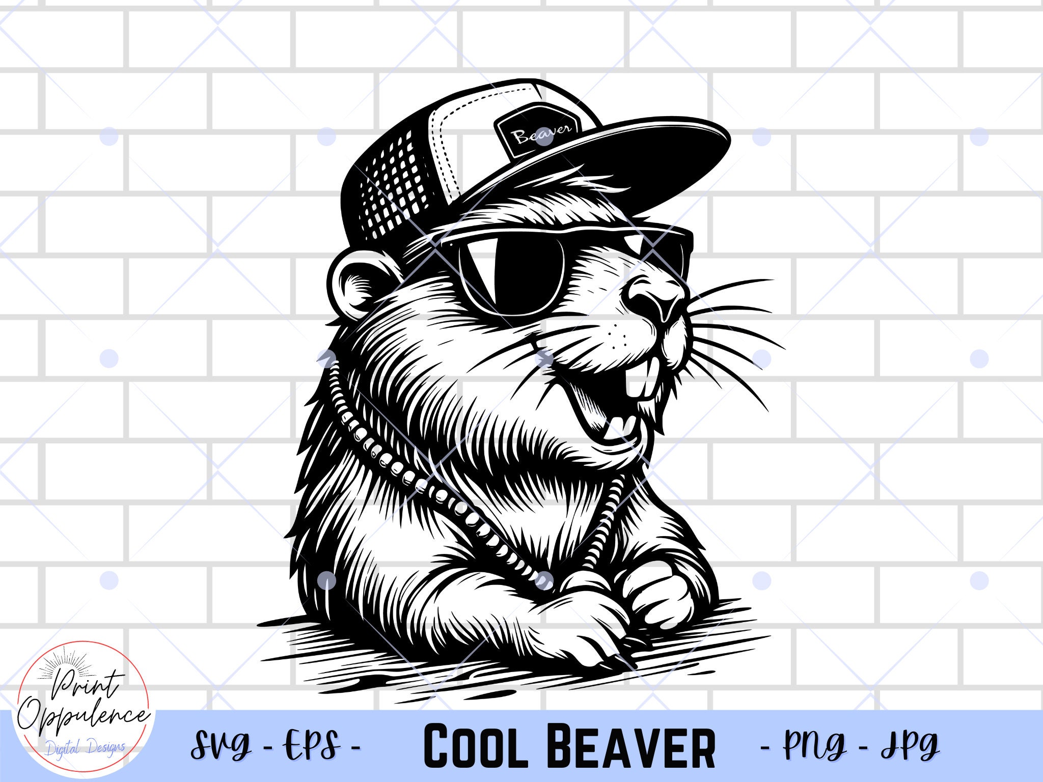 Cool Beaver Svg Digital Download Beaver Vector File for Tshirt Cute ...