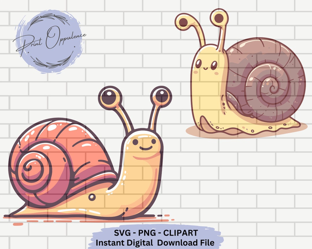 Cute Snail Clipart Snail Vector Files for Cricut Instant Download Snail ...