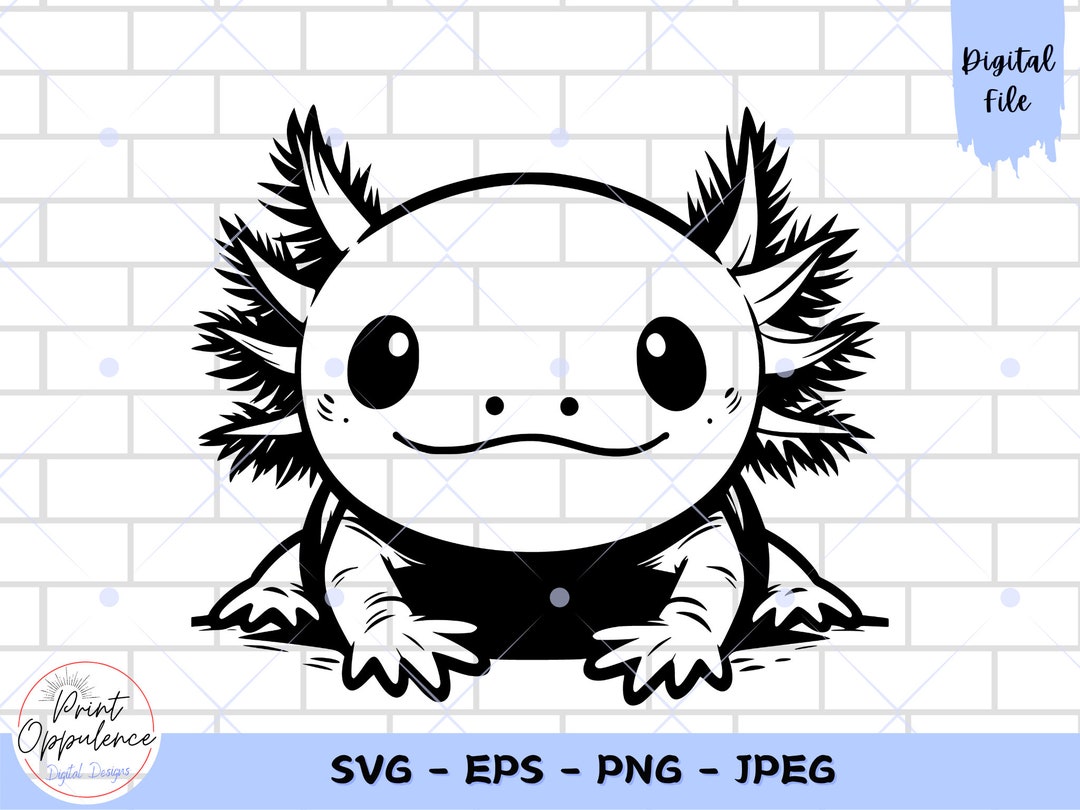 Cute Axolotl Svg Digital Download Axolotl Vector Cut File Printable ...