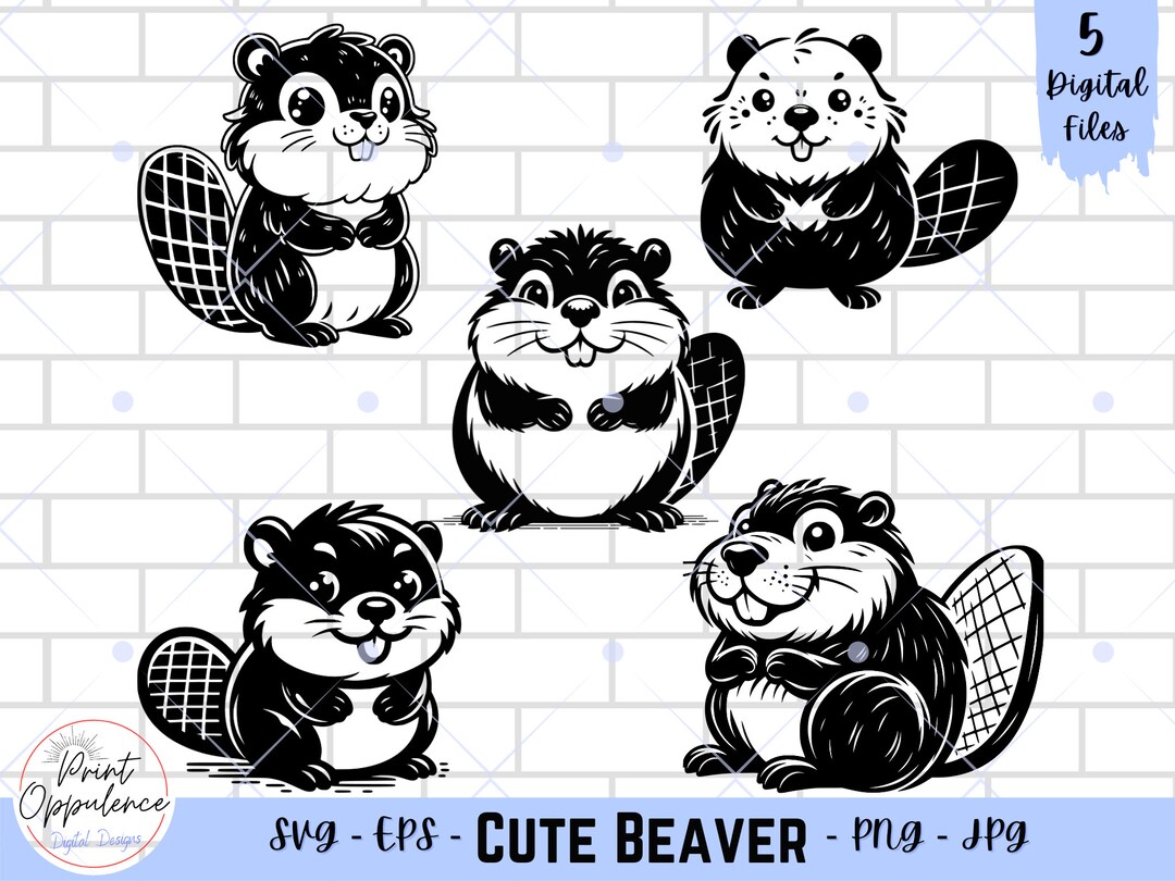 Cute Fat Beaver Svg Digital Download Beaver Vector Cut File Graphic ...