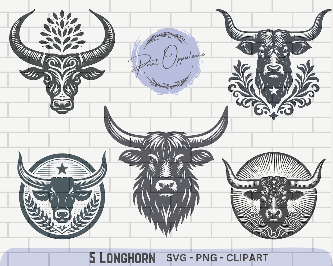 Longhorn SVG Bundle File for Tshirt Instant Download Longhorn Vector ...