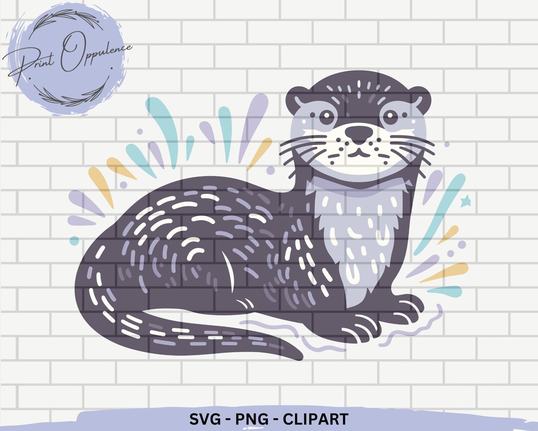 Cute Otter SVG Digital Download Files for Cricut Otter Clipart Instant ...