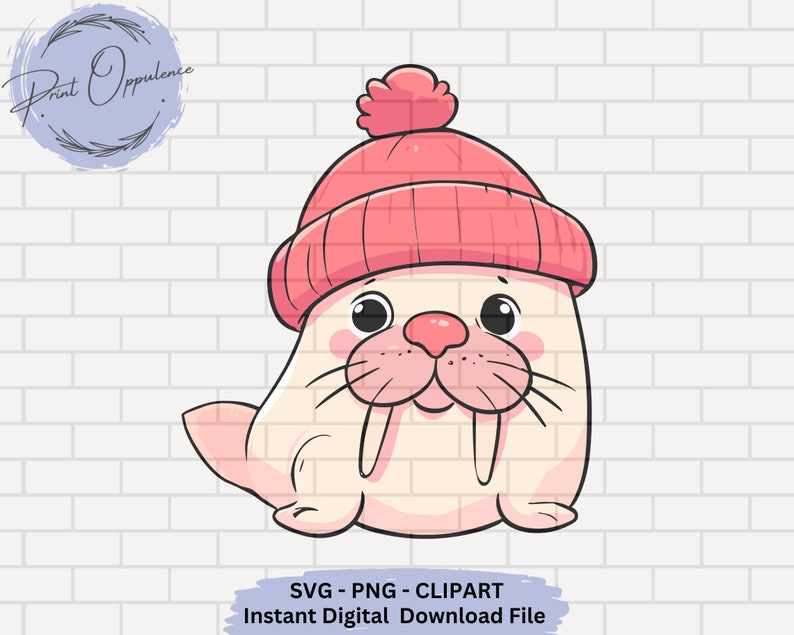 Cute Walrus Clipart Digital Download Arctic Animals Walrus PNG - Etsy
