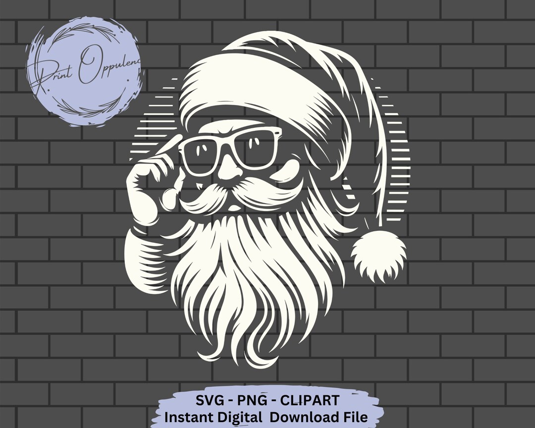 Cool Santa Claus SVG Instant Download Santa Clipart Files for Cricut ...