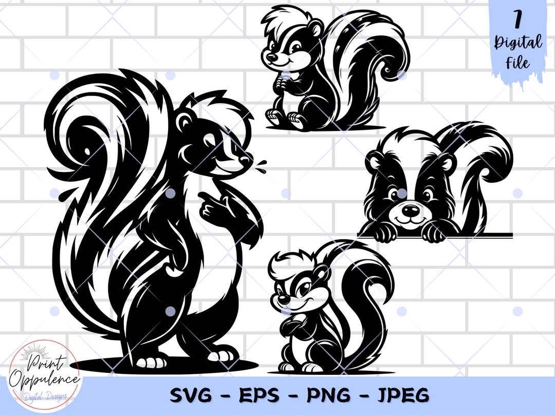 Cool Skunk Svg Digital Download Cute Skunk Vector File Printable ...