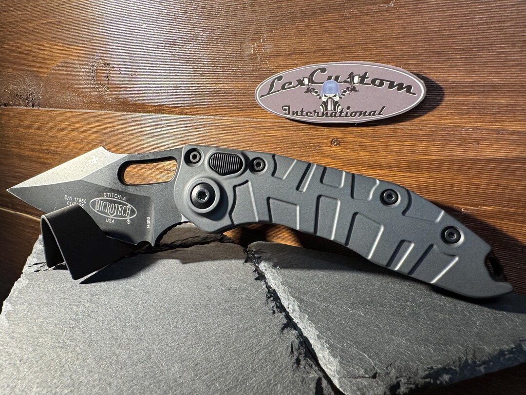 Microtech Auto Stitch Titanium Scales Cerakote Sniper Gray - Etsy