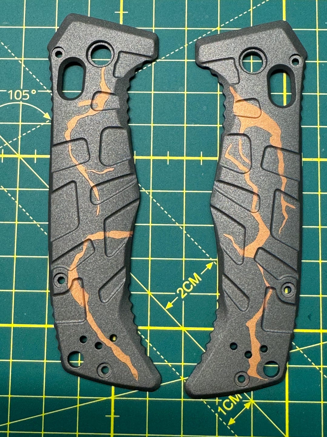 Benchmade Mini Adamas Titanium Scales Tungsten With Copper Cracks - Etsy